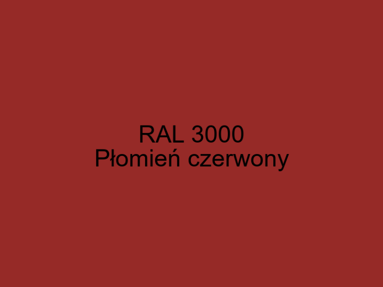 RAL 3000 - Płomień czerwony / Flame red (RAL Classic) | Paleta Kolorow RAL
