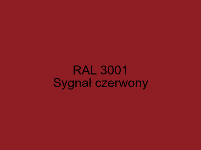RAL 3001 - Sygnał czerwony / Signal red (RAL Classic) | Paleta Kolorow RAL