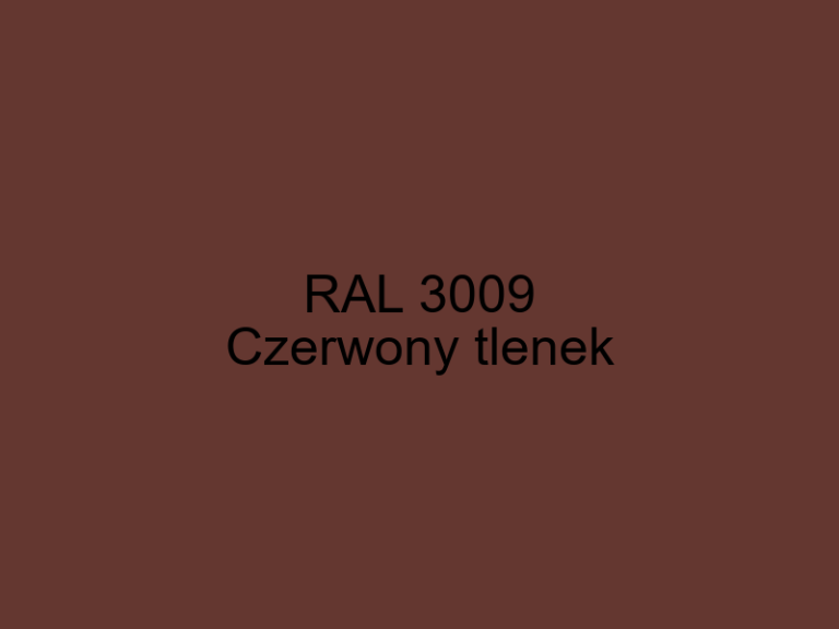 RAL 3009 - Czerwony tlenek / Oxide red (RAL Classic) | Paleta Kolorow RAL