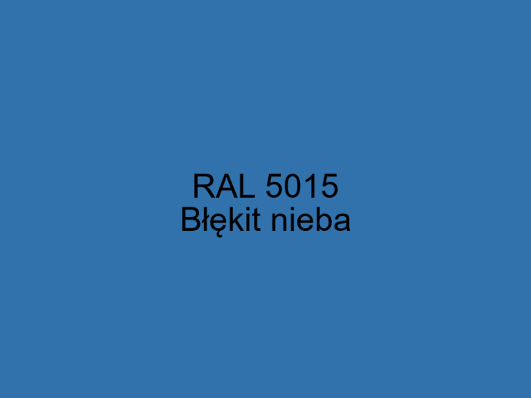 RAL 5015 - Błękit nieba / Sky blue (RAL Classic) | Paleta Kolorow RAL